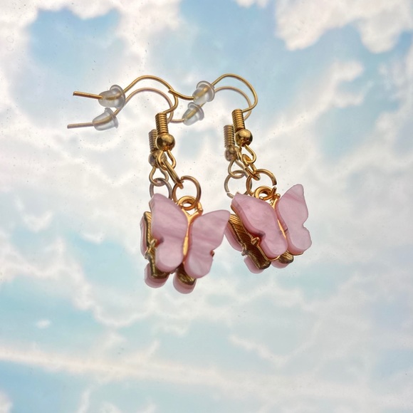 Urban Outfitters | Jewelry | 2 Pink Marble Butterfly Earrings | Poshmark